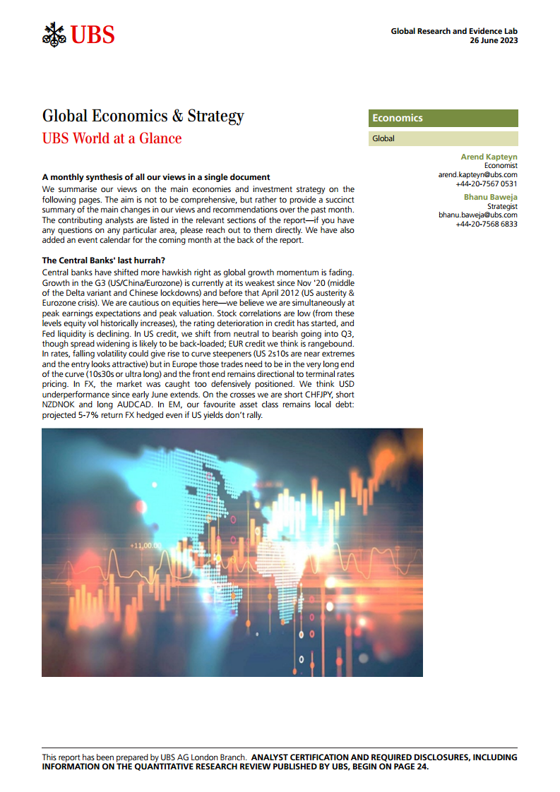 UBS Economics-Global Economics Strategy _UBS World at a Glance_ Kapteyn.pdf-报告查一查