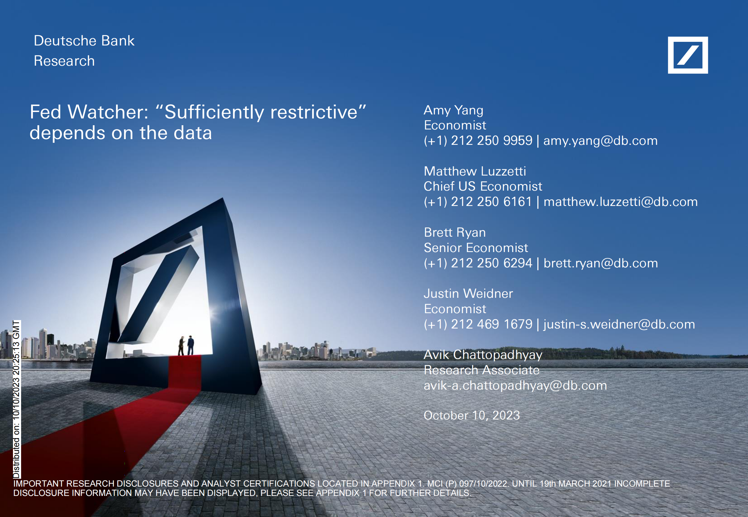 Deutsche Bank-Fed Watcher “Sufficiently restrictive” depends on the ...