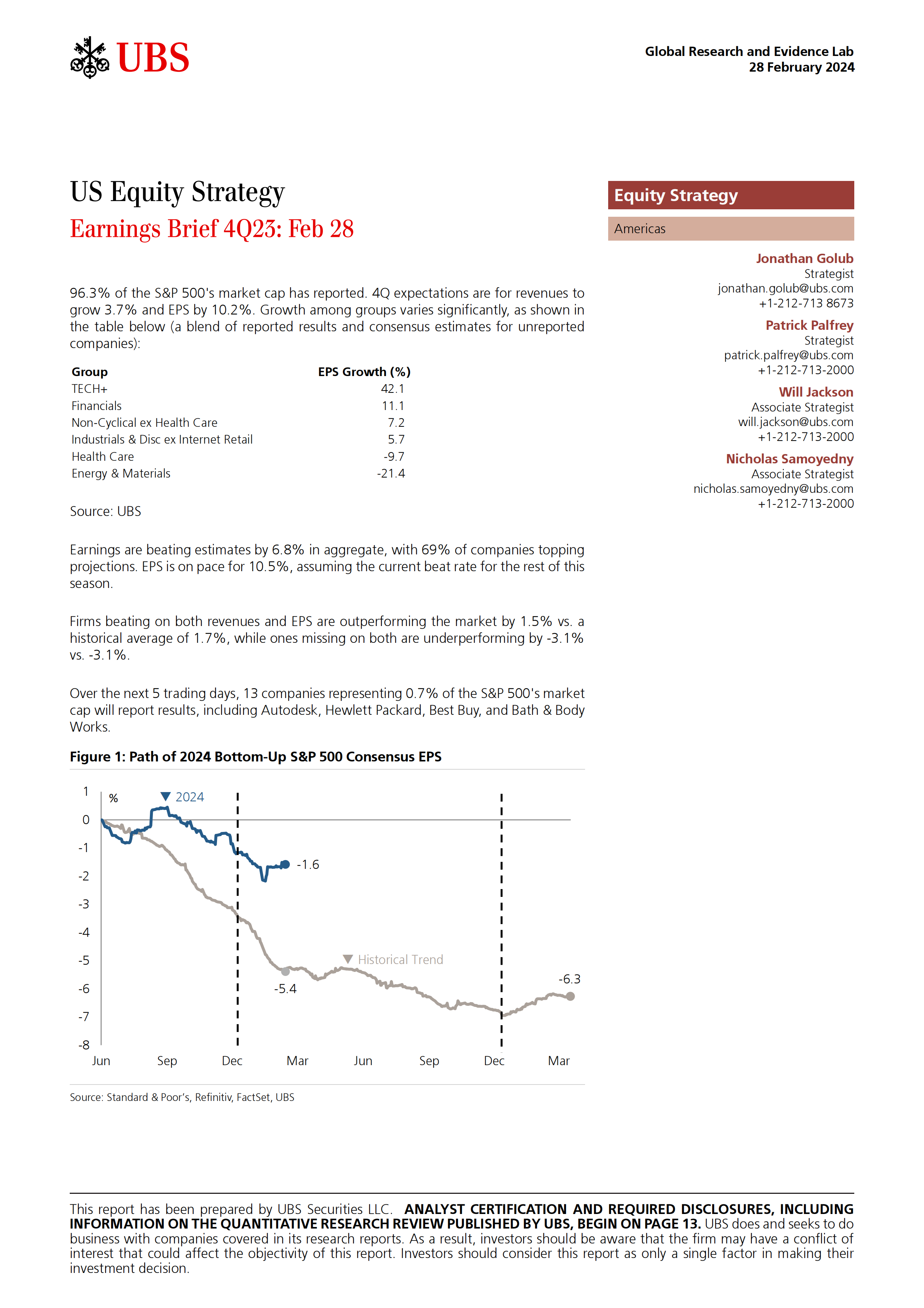 UBS Equities-US Equity Strategy _Earnings Brief 4Q23 Feb 28_ Golub ...